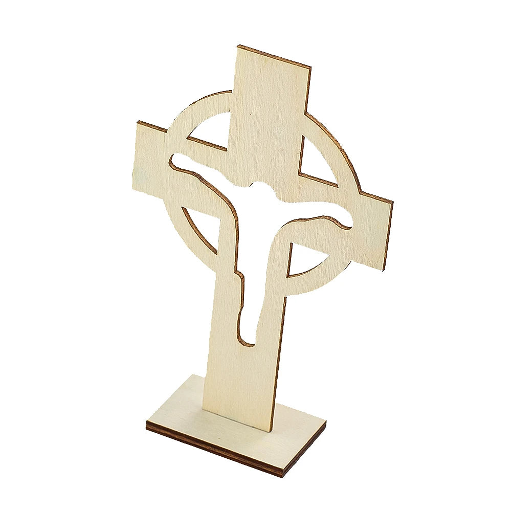 Croix Chrétienne en Bois - Décoration Religieuse
